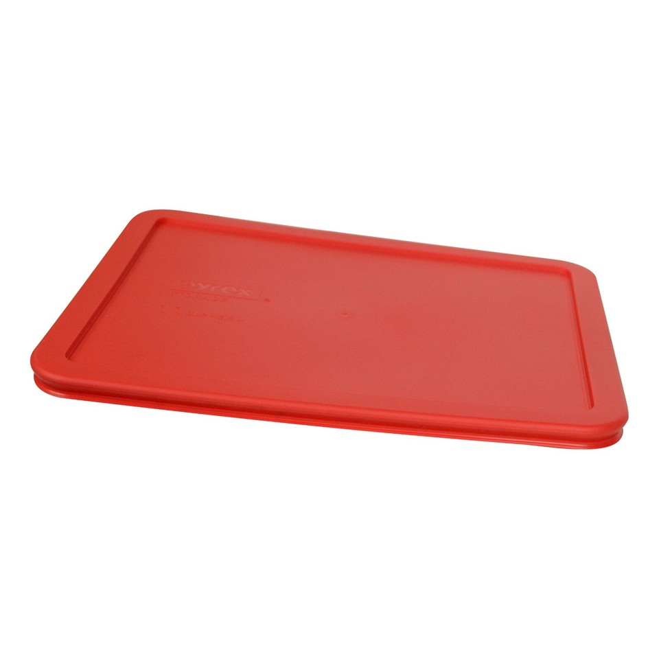Pyrex 7212 11-Cup Rectangle Glass Food Storage Dish w/ 7212-PC Red Lid ...