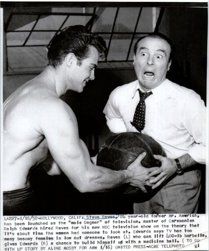 Steve Reeves Actor Former Mr. America NBC TV Orig 1952 PRESS PHOTO | eBay