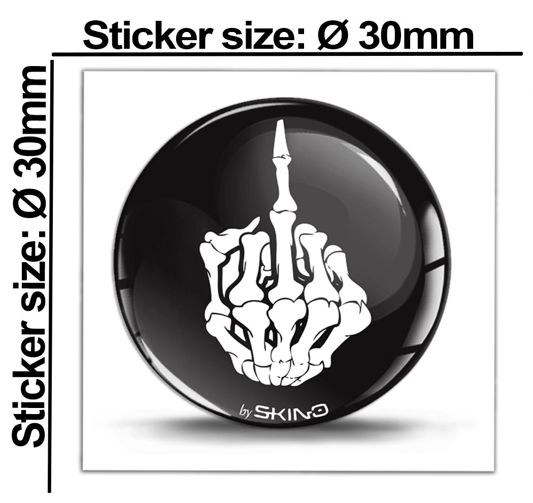 2 x 3D Gel Middle Finger Stickers Domed Decals Logo Car Moto Emblem ...