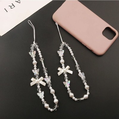 Bow Knot Phone Case Rope Pearl Phone Jewelry Cute Phone Chain Phone ...