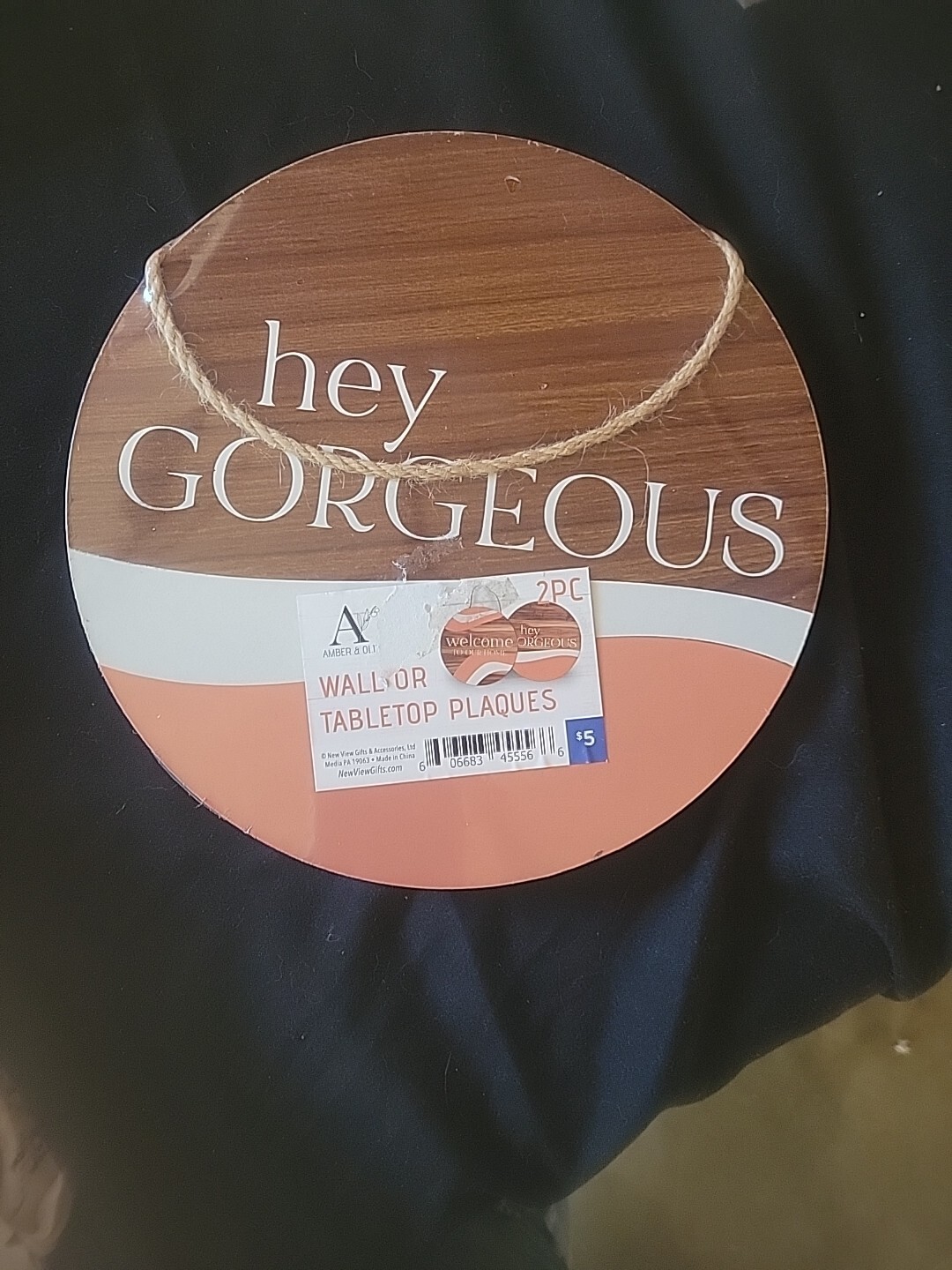 Amber & Olive Wall Or Tabletop Plaques ~Welcome ~ Hey Gorgeous~ 2pc ...