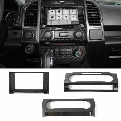 Carbon Fiber Center Console Dashboard Decoration Trim Kits for Ford ...