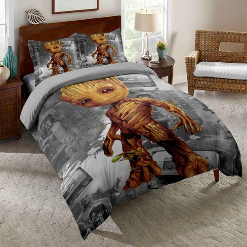 Baby Groot Pillowcase Duvet/Quilt/Donna Cover Single/Double/King Bed ...