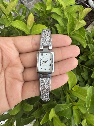 Vintage Silver Rectangular Face Watch - 7.5” | eBay
