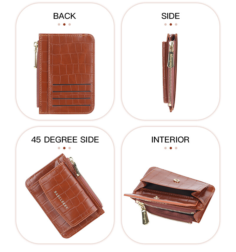 Mini Small Wallet Leather Credit ID Card Holder Short Purse Wallet ...