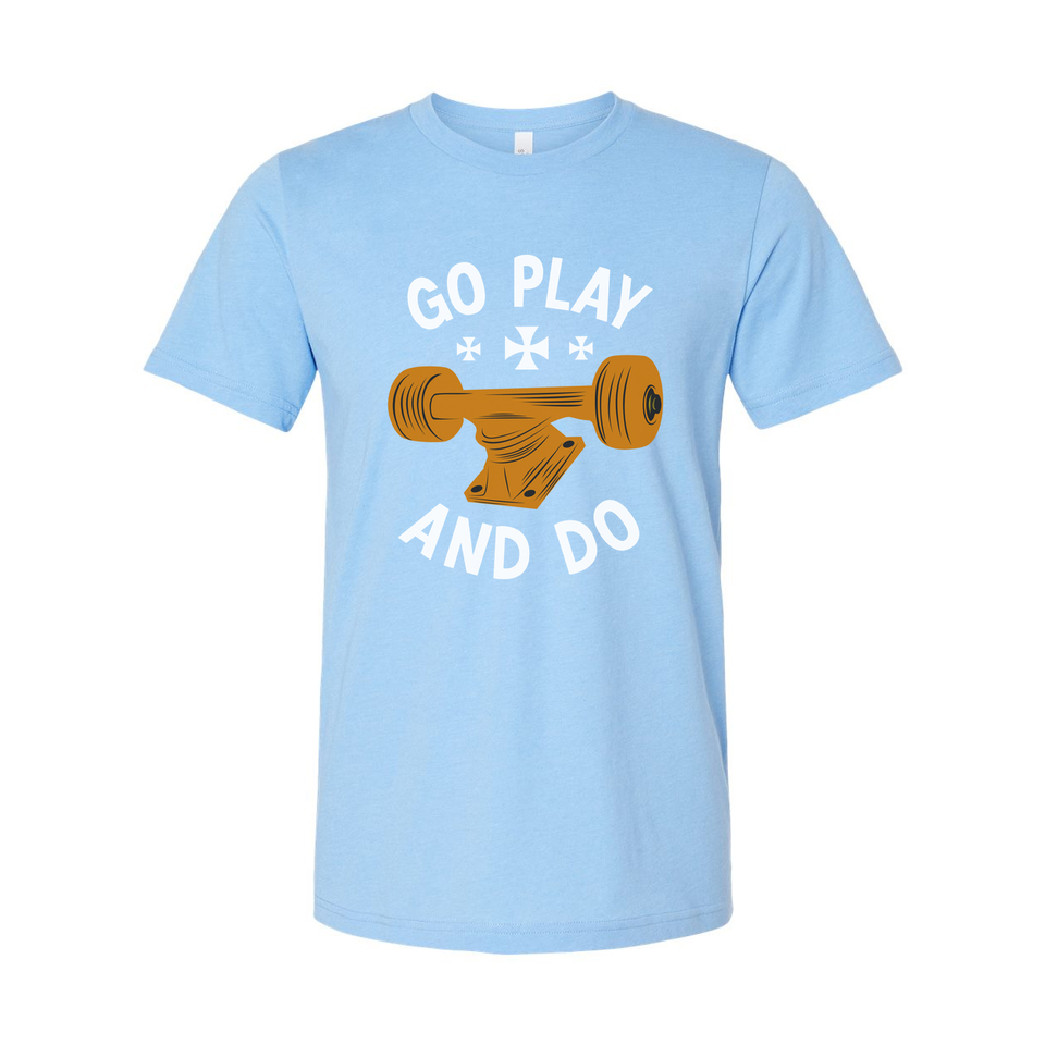 Unisex Skateboard Graphic Tee With Orange Deck Illustration And Go Play ...