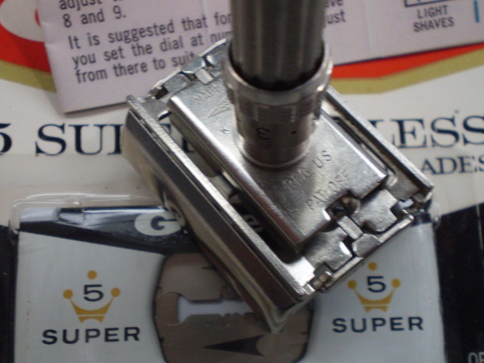 VINTAGE GILLETTE SLIM ADJUSTABLE SAFETY RAZOR - SHAVE READY (USA) | eBay