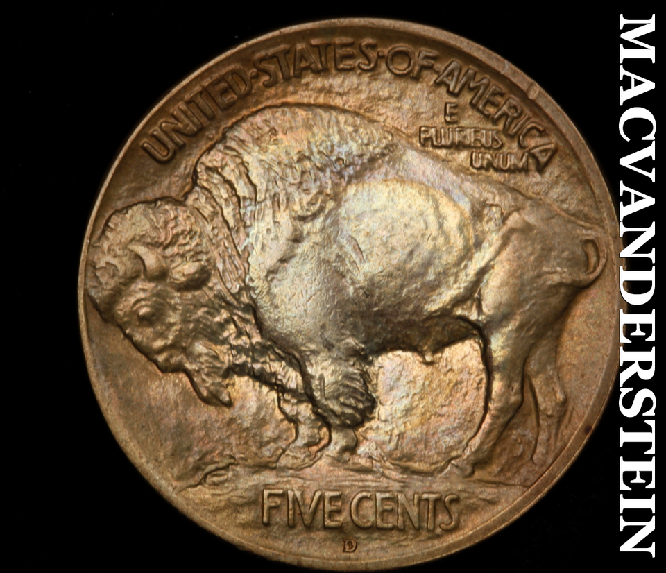 1913-D Buffalo Nickel - Type 1 - Super Choice Gem Brilliant Unc++++ # ...