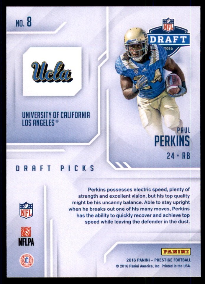 2016 Prestige Draft Picks Paul Perkins Rookie #8 | eBay