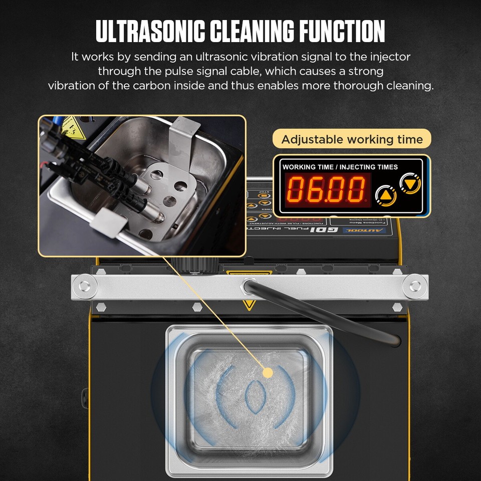 GDI Fuel Injector Cleaner & Tester 6-Cylinder Ultrasonic Cleaning ...