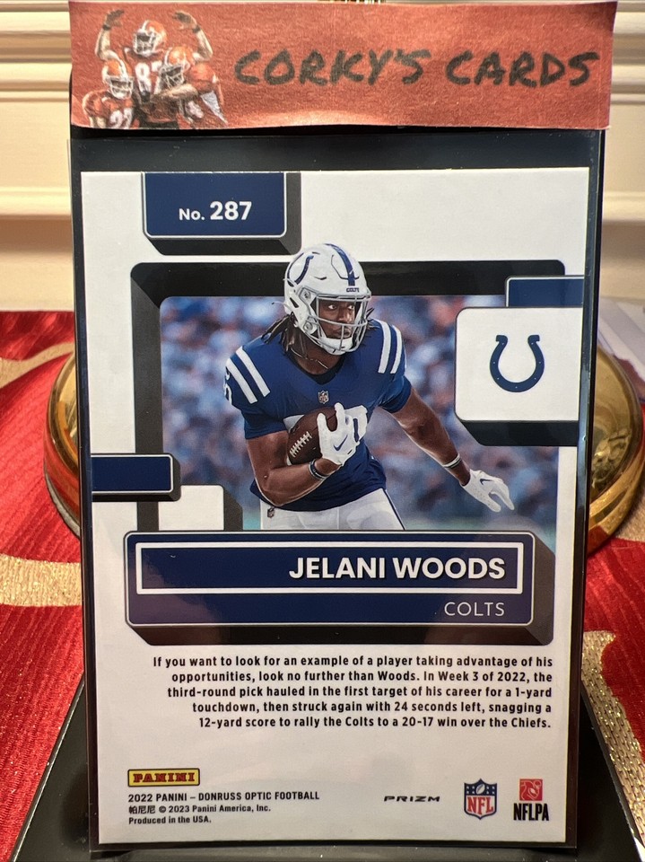 2022 Panini Donruss Optic Jelani Woods Rated Rookie Purple Shock #287 ...