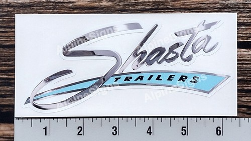 Vintage Shasta blue camper trailer RV sticker decal | eBay
