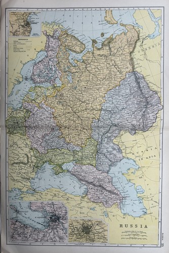 1902 Russia Antique Map by G.W. Bacon over 120 Years Old | eBay