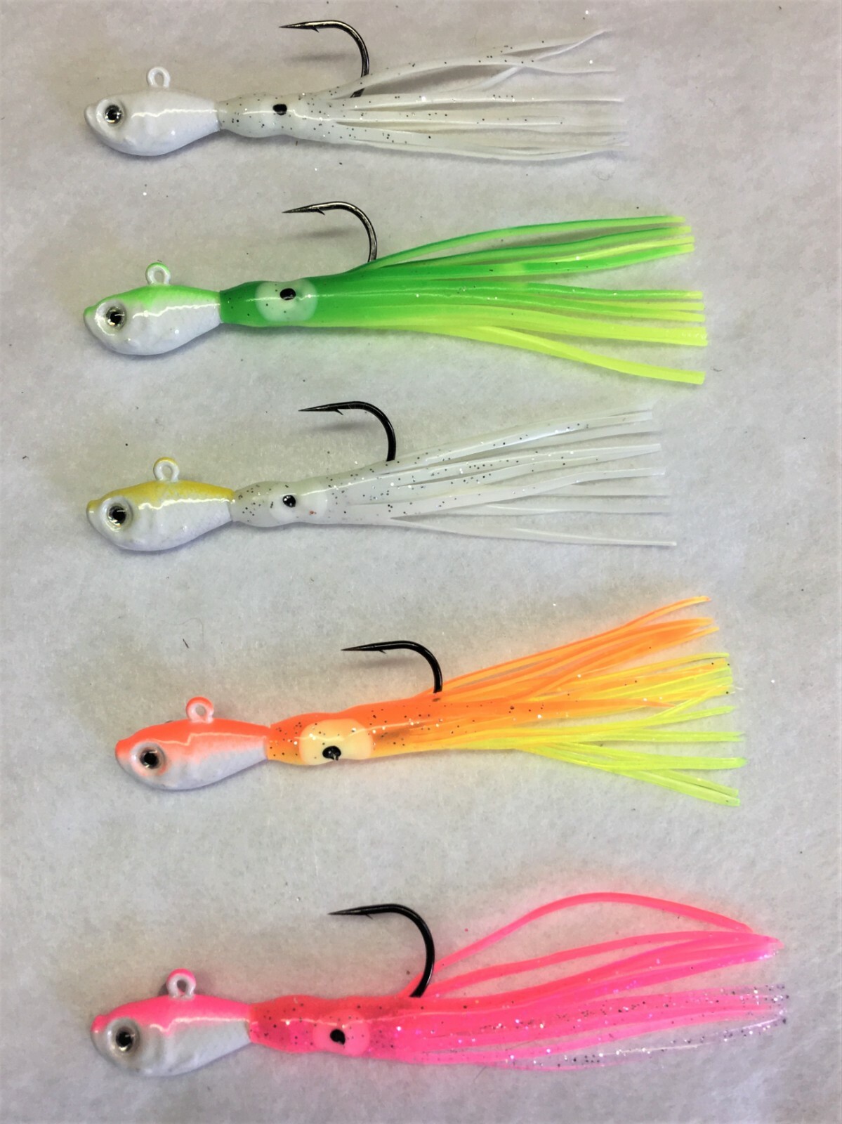 5/8 oz. Ultra Minnow Bucktail Jigs 5pk Mix Colors Striper Flounder Sea ...