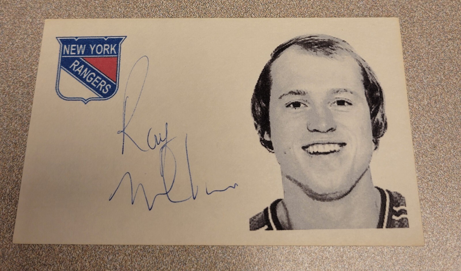 RAY MARKHAM SIGNED INDEX CARD NHL AUTOGRAPH NY RANGERS AHL NEW HAVEN ...