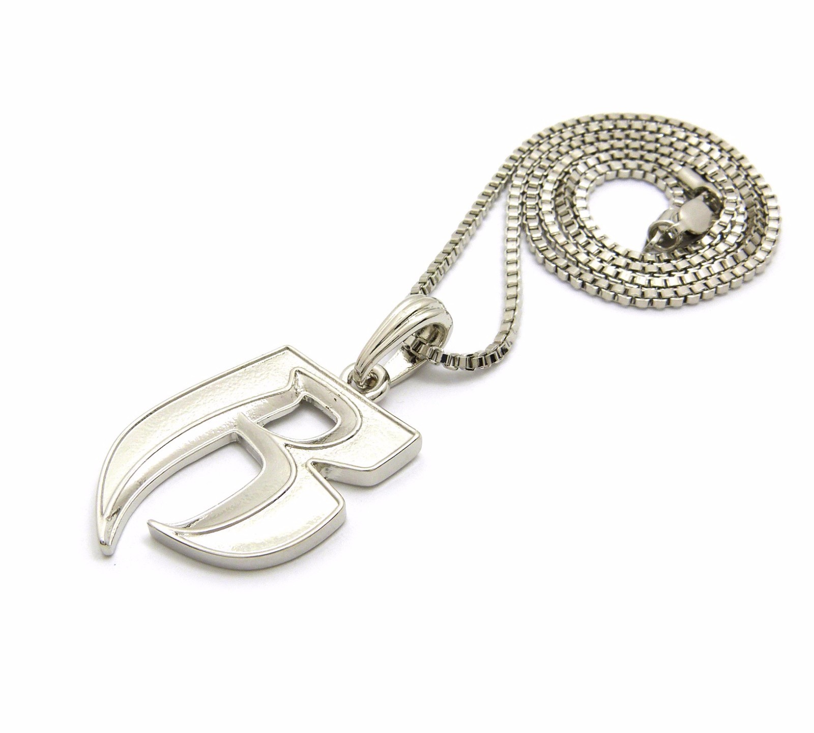 NEW 'R' RUFF RYDERS PENDANT & 24" BOX/CUBAN/ROPE CHAIN HIP HOP NECKLACE ...