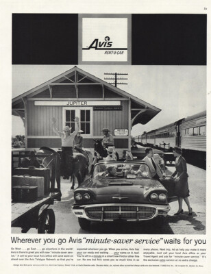 1960 Avis: Minute Saver Service Waits for You Jupiter Vintage Print Ad ...