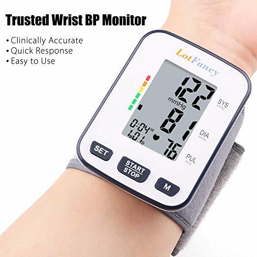 Automatic Digital Wrist Blood Pressure Monitor BP Cuff Machine Home ...