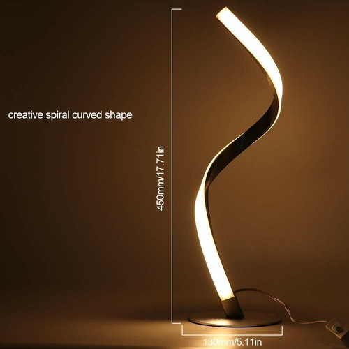 Modern Chic Curved Spiral LED Table Lamp, Contemporary Beautiful decor ...