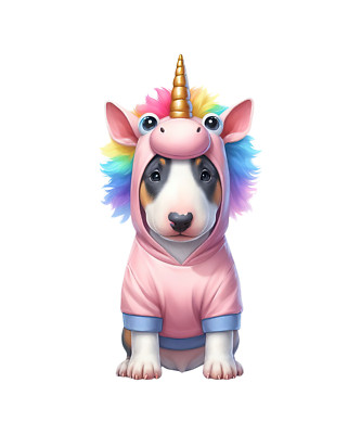 Adesivo auto 9 x 9 cm cane in costume unicorno adesivo auto cani ...