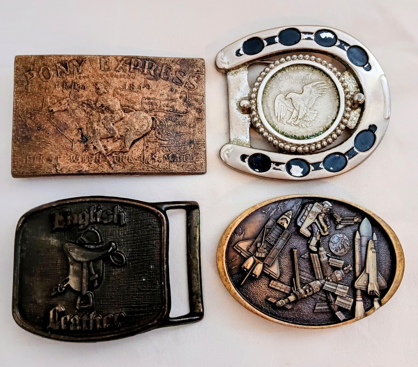 VINTAGE BELT BUCKLES FROM THE 1970S ENGLISH LEATHER P… - Gem