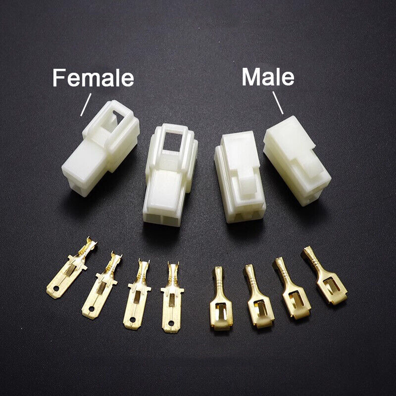 6.3mm Auto Car Connector Plug Male Female Socket Terminal 2/3/4/6/8 Pin ...