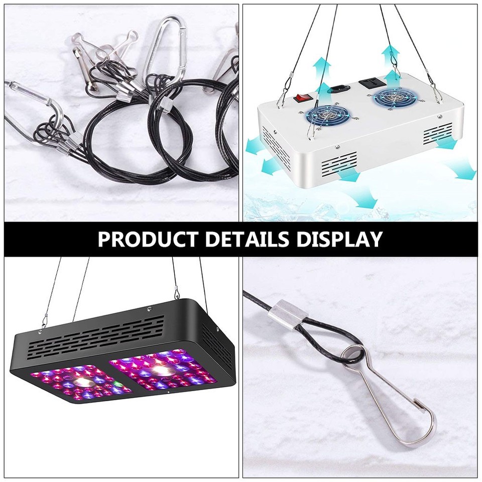 4Pcs Stainless Steel Hanging Rope Hanger Kits for LED Grow Lights and ...