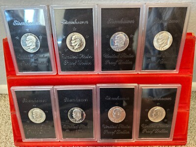 1973-S SILVER Proof LOT of 8 EISENHOWER (IKE) DOLLARS Key Date | eBay