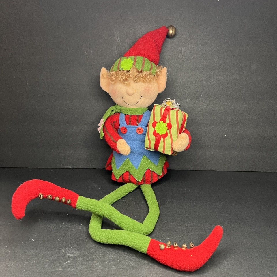 Posable Shelf Sitter Elf Long Legs 23” Santas Helper Christmas Holiday ...