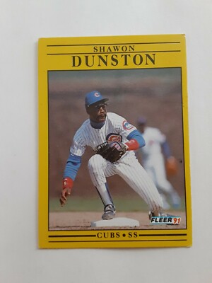 1991 Fleer Baseball Card #420 Shawn Dunston Cubs | eBay
