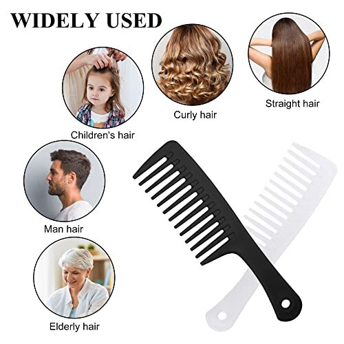 1st Choice Large Tooth Detangle Comb Shampoo Wide Teeth Comb Hair White ...
