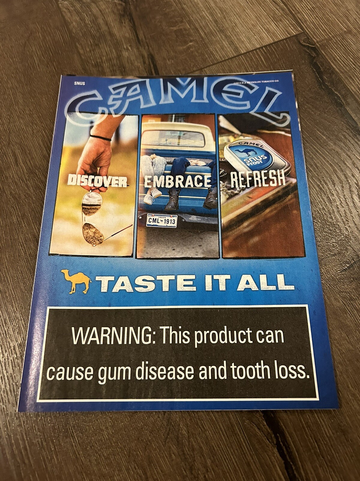CAMEL Snus Cigarettes Tobacco Poster Ad Photo 8” x 10” Smoking ...