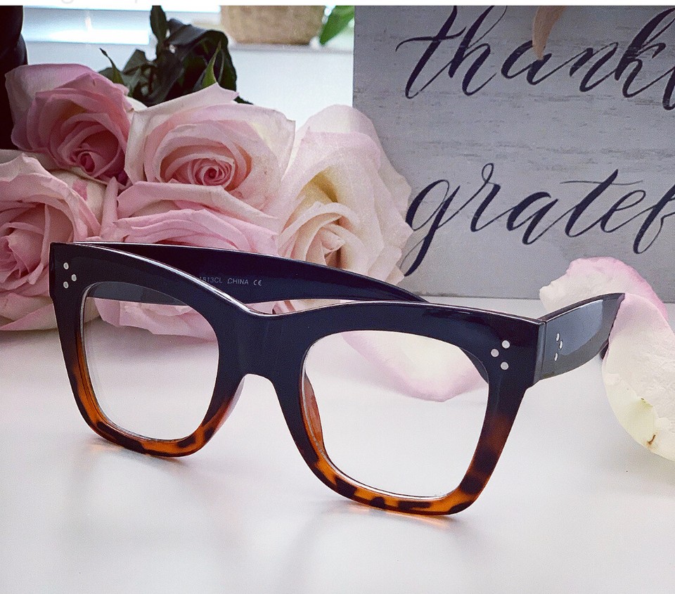 Big XL SQUARE Vintage Retro NERD GEEK Women Eyeglasses CATHERINE ...