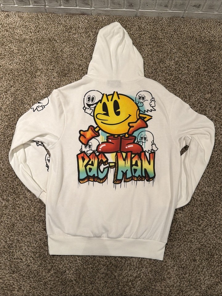Pac Man Sweater Hoodie Unisex S Graffiti Arcade Bandai Namco Skateboard ...