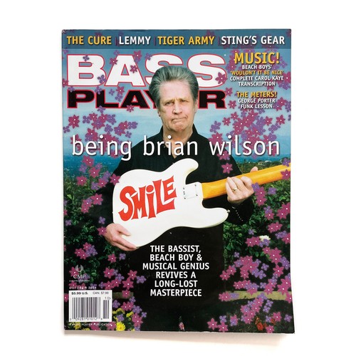 Brian Wilson BASS PLAYER MAGAZINE Oct 2004 Beach Boys Bassist The Cure ...