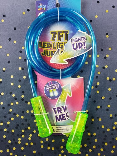 Light Up LED Jump Rope | 7 Feet | Misco Toy | Flashing Handles | Blue ...