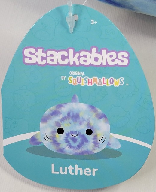 Squishmallows Kellytoy Plush Stackable Luther the Tie Dye Shark 8" for ...