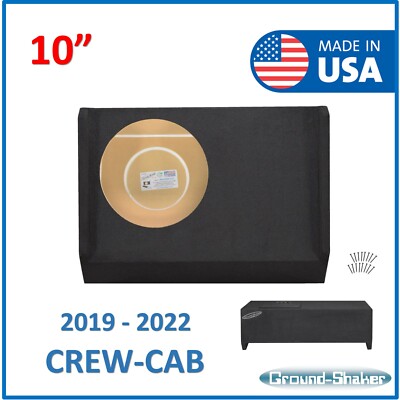 2019-2024 Chevy Silverado Crew Cab Truck Sub Box 10" Single Subwoofer ...