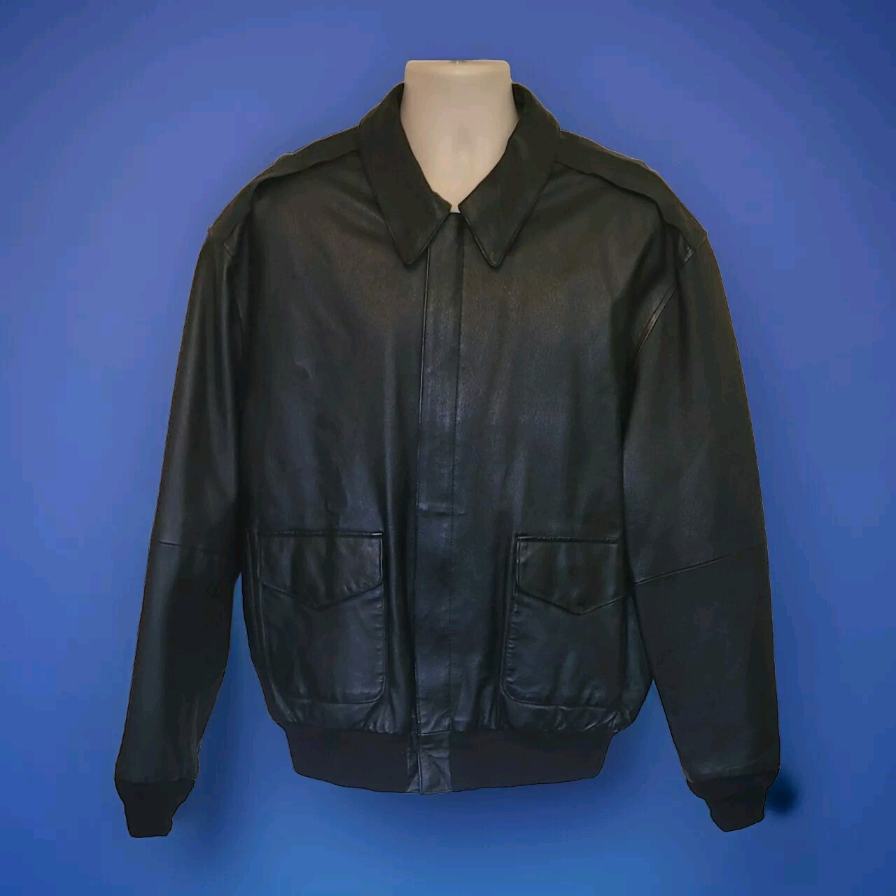 Airborne Leather Pilot Bomber Jacket Mens Large Tall - Gem