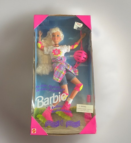 In-Line Skating Barbie Doll w/ Rollerskates 1995 Mattel 15473 Multi ...
