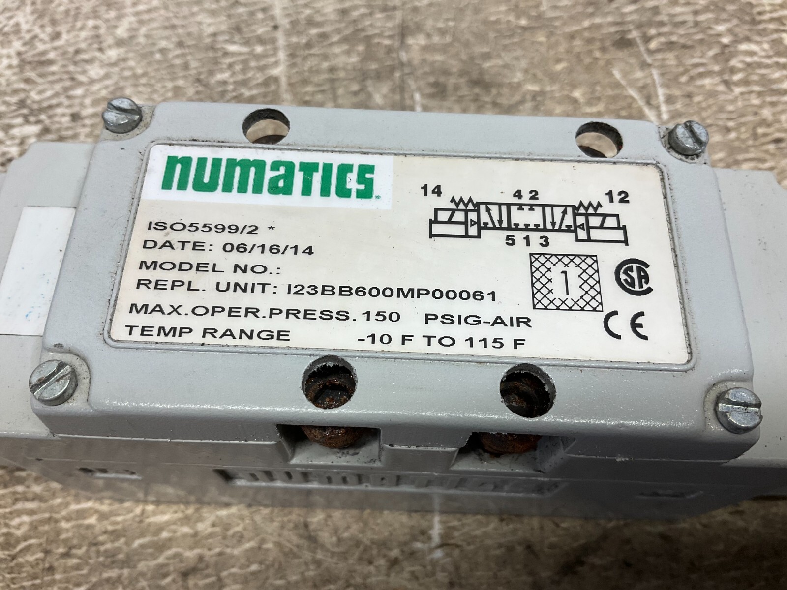Numatics I23BB600MP00061 24 VDC Pneumatic Solenoid Valve 236-384B (VT ...