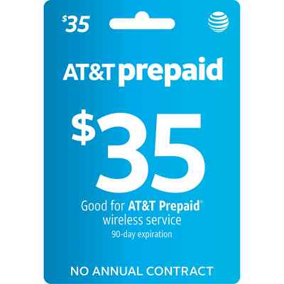AT&T - AT&T Prepaid $35 Refill Top-Up Prepaid Card , AIR TIME PIN ...
