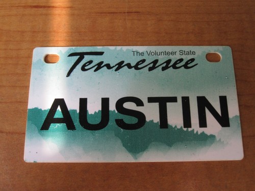 TENNESSEE AUSTIN Name BICYCLE Plastic PEDAL CAR Promo State License ...