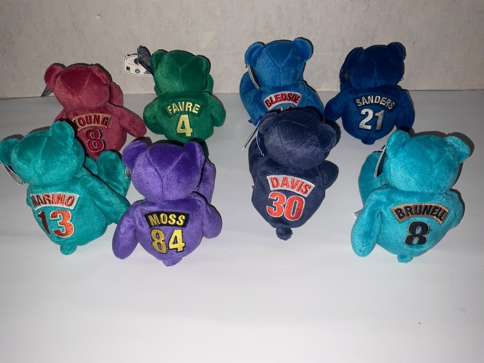 NEW LOT OF 8 Limited Treasures Premium 1998 NFL Pro Bear MOSS, SANDERS ...