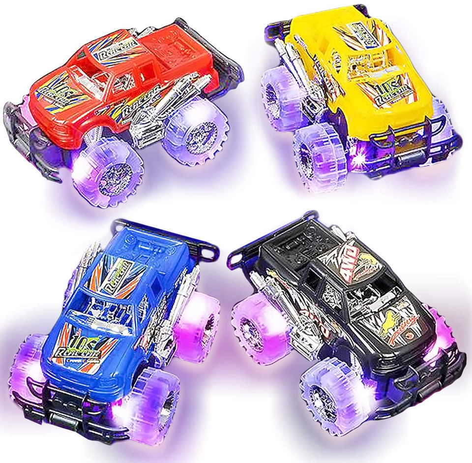 Light-Up Monster Truck Toys (2-Pack) – Push-&-Go Cars with Glowing ...