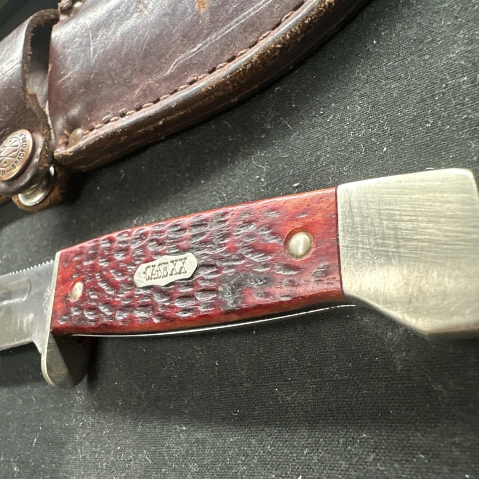 1998 CASE XX Select 678-3 1/2 Red BONE SLAB SIDE HUNTER KNIFE W SHEATH ...