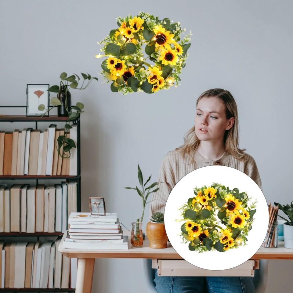 1Pc Chic Garland Pendant Indoor Wreath Lamp Adornment Yellow | eBay ...