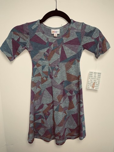 Lularoe Adeline Girls Size 4 Grey W/ Graphic Design NWT | eBay
