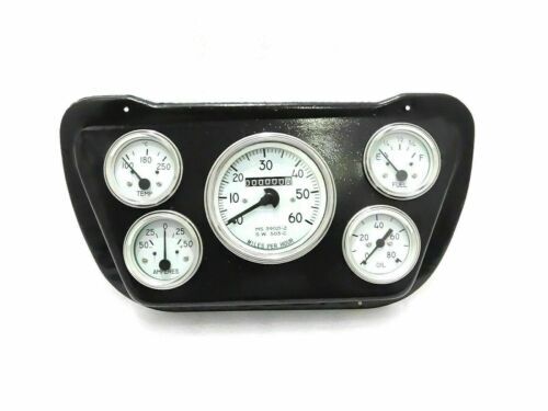 Willys Jeep Complete White Face Speedometer Installation Black Plate | eBay