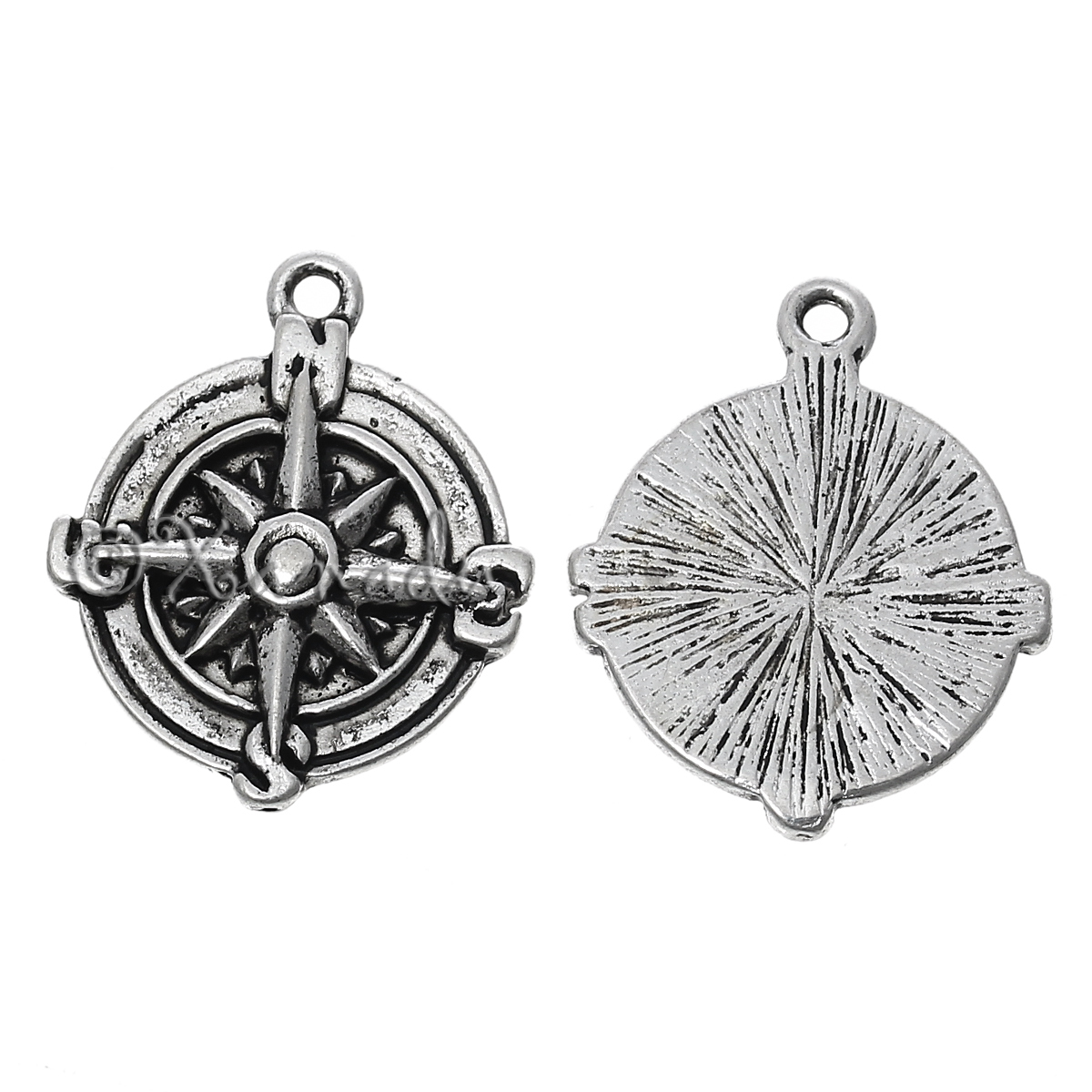 Compass Charm Wholesale Antiqued Silver Plated Pendants C0324 - 10, 20 ...